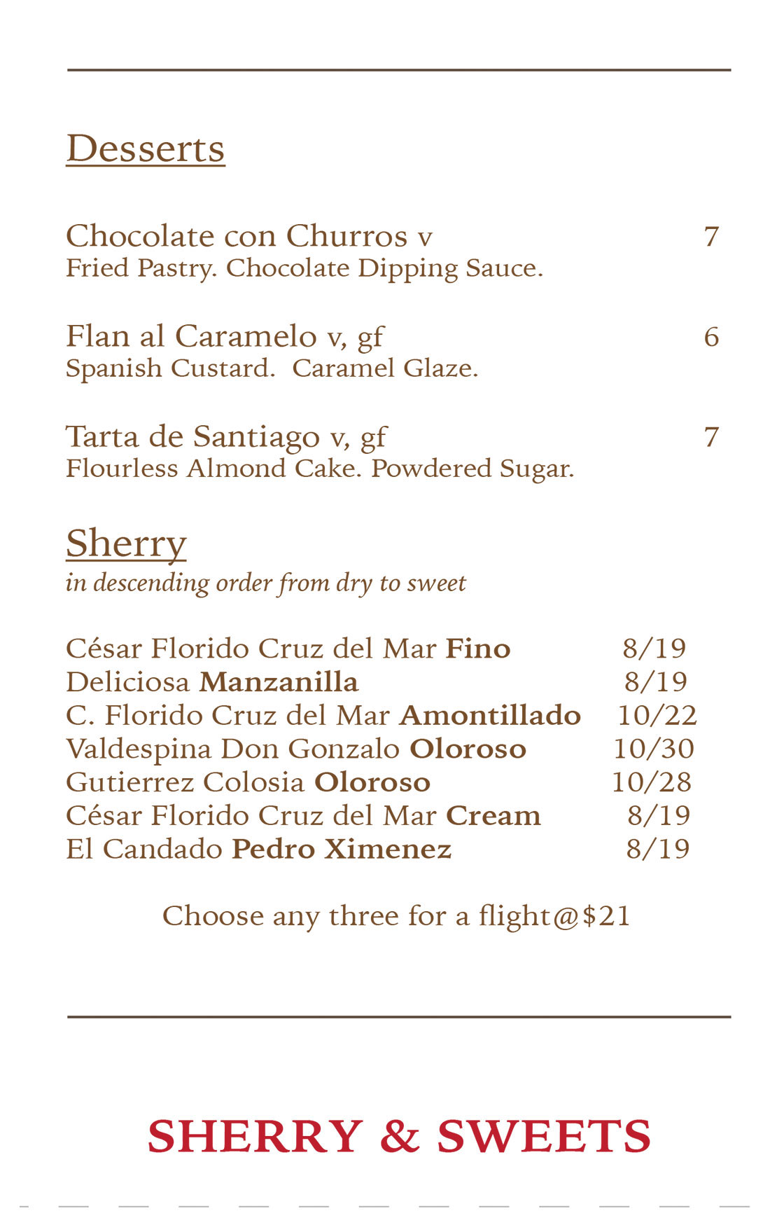 La Feria Menu 2022 | La Feria + Cata Vino